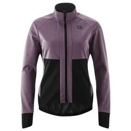 Fahrradjacke Gonso "Trail Jacket Softshell W", Damen, Gr. 42, lila (aubergine), 100% Polyester, hoch geschlossener Ausschnitt, Jacken Fahrradjacke, Wasserabweisende, strapazierf&auml;hige und atmungsaktive Radjacke.
