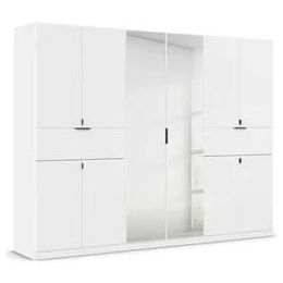 Dreht&uuml;renschrank Rauch "Kleiderschrank Schrank Garderobe W&auml;scheschrank TICAO", wei&szlig; (alpinwei&szlig;), B:271cm H:210cm T:54cm, Holzwerkstoff, Schr&auml;nke, Dreht&uuml;renschrank, mit 2 ger&auml;umigen Schubladen, viel Stauraum MADE IN GERMANY