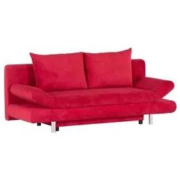 Schlafsofa GUTMANN FACTORY, rot, B:194cm H:73cm T:91cm, 100% Polyester, Sofas, Schlafsofa