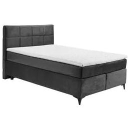 Boxspringbett ED EXCITING DESIGN "Navarra", schwarz, B:143cm L:210cm, 100% Polyester, Komplettbetten, Boxspringbett, wahlweise mit Matratze