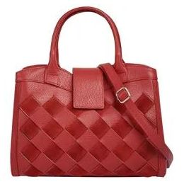 Henkeltasche Samantha Look, Damen, Gr. B/H/T: 33cm x 20cm x 8cm onesize, rot, Leder, Taschen Handtasche, echt Leder, Made in Italy