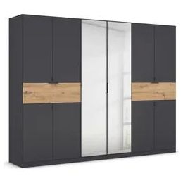 Dreht&uuml;renschrank Rauch "Kleiderschrank Schrank Garderobe W&auml;scheschrank TICAO", grau (graumetallic, eiche artisan), B:271cm H:210cm T:54cm, Holzwerkstoff, Schr&auml;nke, Dreht&uuml;renschrank, mit 2 ger&auml;umigen Schubladen, viel Stauraum MADE IN GERMANY