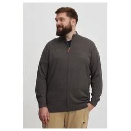 Strickjacke Blend "BHNorman Big & Tall", Herren, Gr. 5XL, charcoal mix, Feinstrick, 50% Baumwolle, 50% Polyacryl, meliert, regular fit normal, Rundhals, eingesetzt Rippb&uuml;ndchen, Strickjacken Strickjacke, Feinstrick Zip-Jacke in gro&szlig;en Gr&ouml;&szlig;en