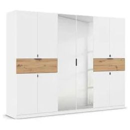 Dreht&uuml;renschrank Rauch "Kleiderschrank Schrank Garderobe W&auml;scheschrank TICAO", wei&szlig; (alpinwei&szlig;, eiche artisan), B:271cm H:210cm T:54cm, Holzwerkstoff, Schr&auml;nke, Dreht&uuml;renschrank, mit 2 ger&auml;umigen Schubladen, viel Stauraum MADE IN GERMANY