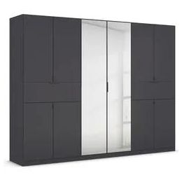 Dreht&uuml;renschrank Rauch "Kleiderschrank Schrank Garderobe W&auml;scheschrank TICAO", grau (graumetallic), B:271cm H:210cm T:54cm, Holzwerkstoff, Schr&auml;nke, Dreht&uuml;renschrank, mit 2 ger&auml;umigen Schubladen, viel Stauraum MADE IN GERMANY