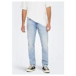 Only & Sons Regular-fit-Jeans ONLY & SONS "WEFT", Herren, Gr. 31, L&auml;nge 34, blau (light blau denim), Denim/Jeans, Obermaterial: 99% Baumwolle, 1% Elasthan, normal, Jeans