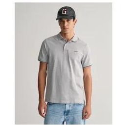 Poloshirt Gant "TIPPING SS PIQUE POLO", Herren, Gr. S, grau (grau melange), Jersey, Obermaterial: 100% Baumwolle, Shirts