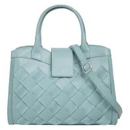 Henkeltasche Samantha Look, Damen, Gr. B/H/T: 33cm x 20cm x 8cm onesize, blau, Leder, Taschen Handtasche, echt Leder, Made in Italy