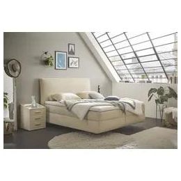 Boxspringbett ED EXCITING DESIGN "Marbella", beige (creme), B:185cm L:216cm, 92% Polyester, 8% Nylon, Komplettbetten, Boxspringbett, Duo-Matratze- harte Kokosmatte, weiche Filzabdeckung, Matratzenh&uuml;lle
