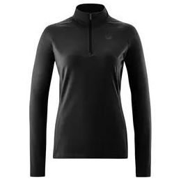 Radtrikot Gonso "Essential Jersey Longsleeve W", Damen, Gr. 42, schwarz, 86% Polyester, 14% Elasthan, hoch geschlossener Ausschnitt, Trikots, Damen Fahrradtrikot langarm, Midlayer Trikot