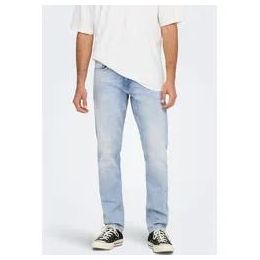 Only & Sons Regular-fit-Jeans ONLY & SONS "WEFT", Herren, Gr. 28, L&auml;nge 30, blau (light blau denim), Denim/Jeans, Obermaterial: 99% Baumwolle, 1% Elasthan, normal, Jeans
