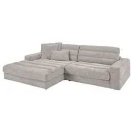 Ecksofa 3C Candy "Stripes Mega-Sofa, bequem und komfortabel, L-Form", grau, B:296cm H:83cm T:205cm, 88% Polyester, 12% Polyacryl, Sofas, Ecksofa, Lose R&uuml;ckenkissen, mit feiner Quersteppung, Cord-Bezug