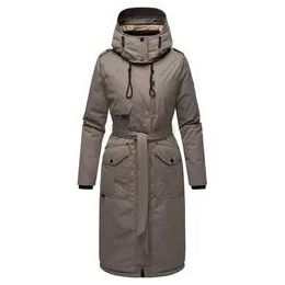 Wintermantel Navahoo "Hokulanii", Damen, Gr. L (40), grau (dunkelgrau), Obermaterial: 100% Polyester. Futter: 100% Polyester. Wattierung: 100% Polyester. &Auml;rmelfutter: 100% Polyester, figurumspielend knielang, mit Kn&ouml;pfen,verstellbar Rippb&uuml;ndchen mit Druckkn&ouml;pfen,verstellbar, M&auml;ntel Wintermantel, Langer Winter Damenmantel mit Tailleng&uuml;rtel