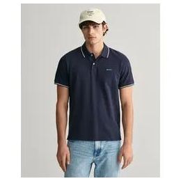 Poloshirt Gant "TIPPING SS PIQUE POLO", Herren, Gr. 3XL, blau (evening blau), Jersey, Obermaterial: 100% Baumwolle, Shirts