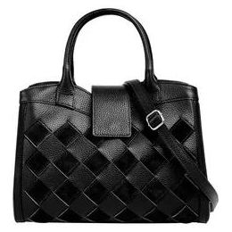 Henkeltasche Samantha Look, Damen, Gr. B/H/T: 33cm x 20cm x 8cm onesize, schwarz, Leder, Taschen Handtasche, echt Leder, Made in Italy