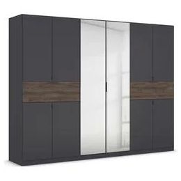 Dreht&uuml;renschrank Rauch "Kleiderschrank Schrank Garderobe W&auml;scheschrank TICAO", grau (graumetallic, atlantic oak dunkel), B:271cm H:210cm T:54cm, Holzwerkstoff, Schr&auml;nke, Dreht&uuml;renschrank, mit 2 ger&auml;umigen Schubladen, viel Stauraum MADE IN GERMANY