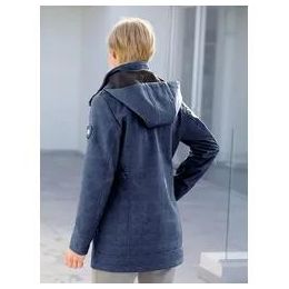 Softshelljacke Casual Looks, Damen, Gr. 44, blau (marine, meliert), 94% Polyester, 6% Elasthan, unifarben, figurumspielend, Jacken Softshelljacke