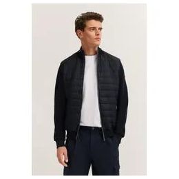 Sweatjacke Bugatti "Basic Essential", Herren, Gr. S, blau (marine), Sweatware, 90% Baumwolle, 10% Polyester, unifarben, normal, ohne Ausschnitt, Rippb&uuml;ndchen, Sweatjacken Sweatjacke, Modern Fit in Stepp-Optik
