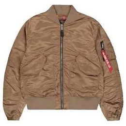Bomberjacke Alpha Industries "CWU MA-1 Bomber NC Women", Damen, Gr. L/XL, grau (taupe), Obermaterial: 100% Nylon, Lining/F&uuml;llung: 100% Polyester, Jacken Bomberjacke