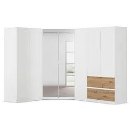 Schrank-Set Rauch "Kleiderschrank Schrank Garderobe W&auml;scheschrank COSTA mit Spiegel", wei&szlig; (alpinwei&szlig;, eiche artisan), B:208cm H:197cm T:253cm, Holzwerkstoff, Kastenm&ouml;bel-Sets, viel Platz, grifflose Front und Push-to-Open Funktion MADE IN GERMANY
