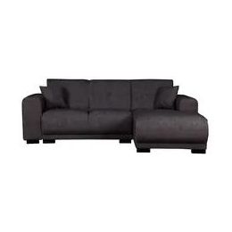 Ecksofa Home Affaire "Langeland L-Form", schwarz, B:234cm H:85cm T:163cm, 100% Polyester, Sofas, Ecksofa, incl. 2 Zierkissen, Recamiere wahlweise links oder rechts
