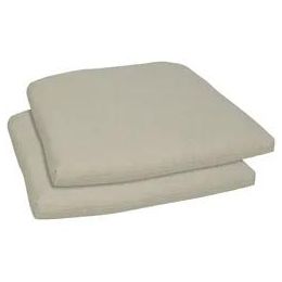 Sitzkissen GO-DE "Selina", beige, B:40cm H:5cm L:45cm, Polyester, Dekokissen_Sitzkissen_Kissenh&uuml;llen, Sitzkissen, 2er Set, 45/46x40 cm