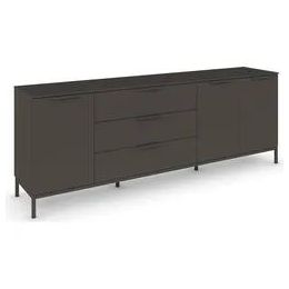 Kombikommode Rauch "Kommode T&uuml;rkommode Sideboard Kombikommode FLIPP", grau (graphit), B:200cm H:72cm T:42cm, Holzwerkstoff, Sideboards, Kombikommode, 3-t&uuml;rig mit 3 Schubladen und Soft-Close-Funktion