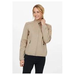 Fleecejacke WHISTLER "SAMANI", Damen, Gr. 46, grau (taupe), 100% Polyester, meliert, normal, hoch geschlossener Ausschnitt, Jacken Fleecejacke, aus schnell trocknendem Funktionsmaterial