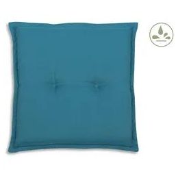 Hockerauflage GO-DE, blau (petrol), B:50cm H:50cm, Bezug: 100% Polyester, Polsterauflagen, wasserabweisend