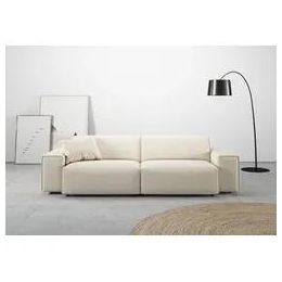 Big-Sofa Home Affaire "Glimminge auch in Breitcord, Feincord + Easy care-Bezug", beige (natur), B:254cm H:71cm T:101cm, 100% Polyester, Sofas, Big-Sofa, besondere Kedern&auml;hte Zierkissen