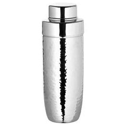Cocktail Shaker Fink "NASSAU", silber (silberfarben), H:23,5cm &Oslash;:8,5cm, Edelstahl, Shaker, aus Edelstahl, mit Hammerschlagstruktur