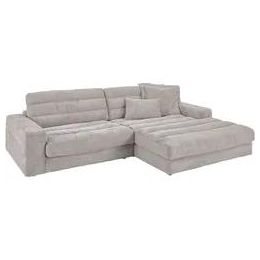 Ecksofa 3C Candy "Stripes Mega-Sofa, bequem und komfortabel, L-Form", grau, B:296cm H:83cm T:205cm, 88% Polyester, 12% Polyacryl, Sofas, Ecksofa, Lose R&uuml;ckenkissen, mit feiner Quersteppung, Cord-Bezug