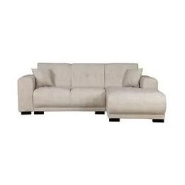 Ecksofa Home Affaire "Langeland L-Form", beige (creme), B:234cm H:85cm T:163cm, 100% Polyester, Sofas, Ecksofa, incl. 2 Zierkissen, Recamiere wahlweise links oder rechts