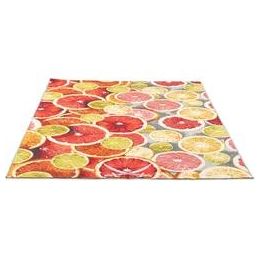 Teppich Sansibar "Rantum Beach 003", bunt (orange, multi), B:130cm H:5mm L:190cm, Polypropylen, Teppiche, Teppich, Flachgewebe, modernes Sommer Design, In- und Outdoor geeignet
