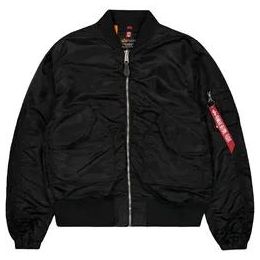 Bomberjacke Alpha Industries "CWU MA-1 Bomber NC Women", Damen, Gr. S/M, schwarz, Obermaterial: 100% Nylon, Lining/F&uuml;llung: 100% Polyester, Jacken Bomberjacke