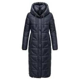 Steppmantel Navahoo "Waffelchen", Damen, Gr. M (38), blau (navy), Obermaterial: 100% Polyester; Futter: 100% Polyester; Wattierung: 100% Polyester, figurumspielend ca. Mitte Wade, hoch geschlossener Ausschnitt, &Auml;rmel ohne &Auml;rmelschlitz Rippstrickb&uuml;ndchen, M&auml;ntel Steppmantel, Wintermantel mit Gehschlitzen und Kapuze
