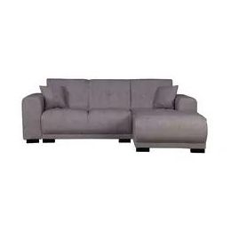 Ecksofa Home Affaire "Langeland L-Form", grau, B:234cm H:85cm T:163cm, 100% Polyester, Sofas, Ecksofa, incl. 2 Zierkissen, Recamiere wahlweise links oder rechts