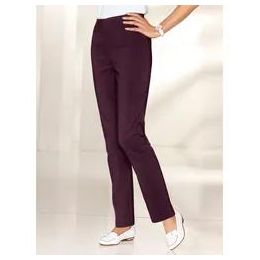 Stretch-Hose Classic Basics, Damen, Gr. 25, Kurzgr&ouml;&szlig;en, rot (bordeaux), 64% Polyester, 34% Viskose, 2% Elasthan, unifarben, lang, Hosen