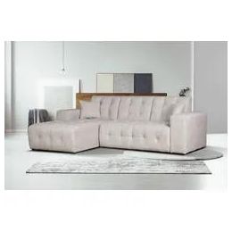 Ecksofa Home Affaire "Nosia L-Form", beige (creme), B:234cm H:85cm T:163cm, 100% Polyester, Sofas, Ecksofa, incl. 2 Zierkissen, mit feiner Steppung