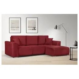 Ecksofa OTTO HOME "BEATRICE optionale Schlafsofa mit Bettkasten, B/T/H: 265/170/86 cm", rot, B:265cm H:86cm T:170cm, 100% Polyester, Sofas, Ecksofa, L-Form, wahlweise auch mit Bettfunktion und Bettkasten