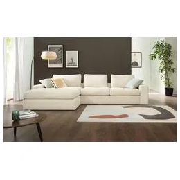 Ecksofa Alina "Sandy", beige (creme gct 11), B:326cm T:180cm, Cord GCT (92% Polyester, 8% Nylon), Sofas, Ecksofa, mit Recamiere, in modernem Cordstoff