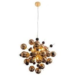 N&auml;ve N&Auml;VE Pendelleuchte "Explosion", gold, 10, &Oslash; 65cm H: 150cm, 1 Stk., Leuchten, mit goldgl&auml;nzenden Glaskugeln best&uuml;ckt, f&uuml;r 10 x G9 Sockel, &Oslash; 65 cm, Pendelleuchte