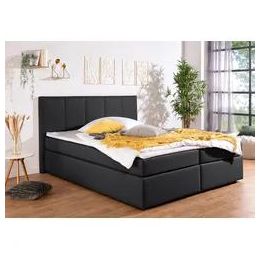 Boxbett Home Affaire "Fidan", grau (anthrazit), B:194cm L:210cm, Komplettbetten, Boxspringbett, wahlweise mit Bettkasten, in H2, H3 & H4 erh&auml;ltilich