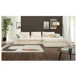 Ecksofa Alina "Sandy", beige (creme gct 11), B:326cm T:180cm, Cord GCT (92% Polyester, 8% Nylon), Sofas, Ecksofa, mit Recamiere, in modernem Cordstoff