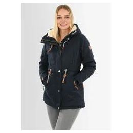 Winterjacke Navahoo "Ireliaa", Damen, Gr. S (36), blau (navy), Obermaterial: 100% Baumwolle; Innenseite: 100% Polyester; Futter: 100% Polyester, Jacken Winterjacke, mit warmen Teddyfell