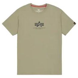 T-Shirt Alpha Industries "Basic T-Shirt ML", Herren, Gr. L, gr&uuml;n (olive), Obermaterial: 100% Baumwolle, Shirts T-Shirt