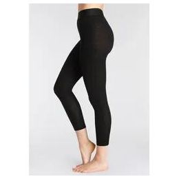 Leggings Lascana ACTIVE, Damen, Gr. 36/38, N-Gr, schwarz, Single Jersey, Obermaterial: 78% Viskose, 17% Wolle, 5% Elasthan, unifarben, Basic, schmal kn&ouml;chellang, Hosen Leggings, in angenehmer Wollqualit&auml;t