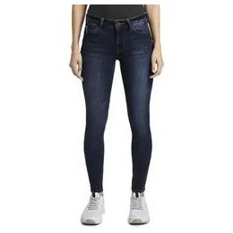 Skinny-fit-Jeans Tom Tailor DENIM "JONA", Damen, Gr. 28, L&auml;nge 34, blau (schwarz stone wash denim), Denim/Jeans, Obermaterial: 72% Baumwolle, 27% Polyester, 1% Elasthan, skinny fit lang, Jeans