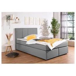 Boxbett Home Affaire "Fidan", grau, B:154cm L:210cm, Komplettbetten, Boxspringbett, wahlweise mit Bettkasten, in H2, H3 & H4 erh&auml;ltilich
