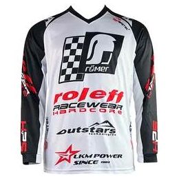 Roleff Racewear Trainingspullover ROLEFF "Motocross Jersey Mesh RO" Gr. L, schwarz-wei&szlig; (wei&szlig;, schwarz), Pullover, Damen, L, Obermaterial: 100% Polyester